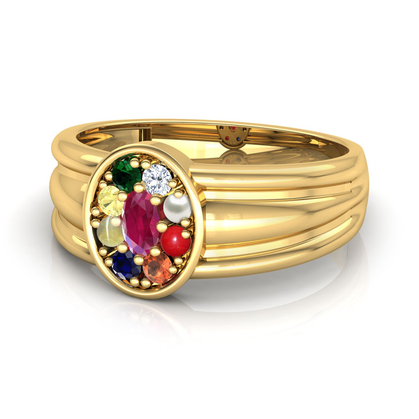 Buy Navratna Rings - Gold & Stone | CaratLane